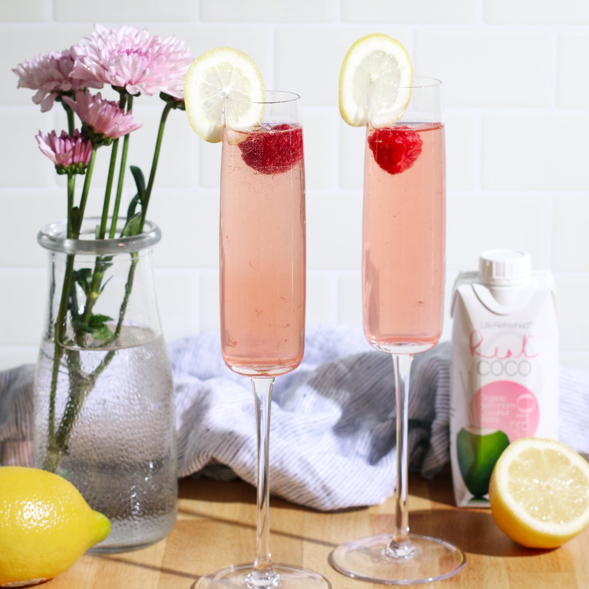 Pink Lemonade Coconut Mimosa – Real Coco