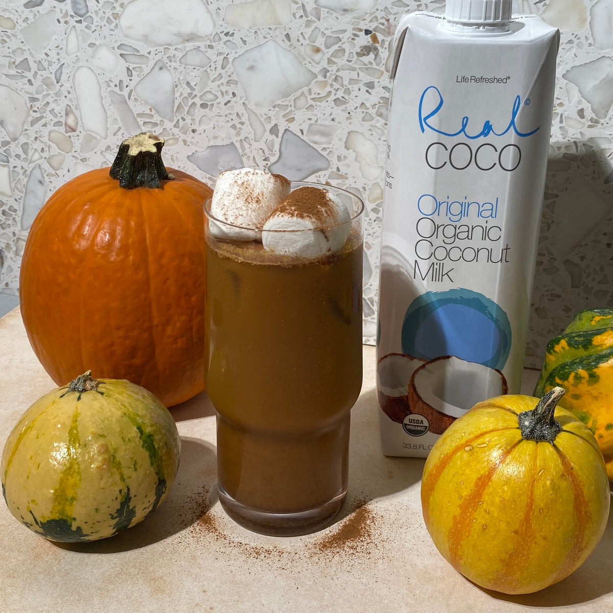 Iced Pumpkin Spiced Latte - Life Refreshed Brands - Real Coco