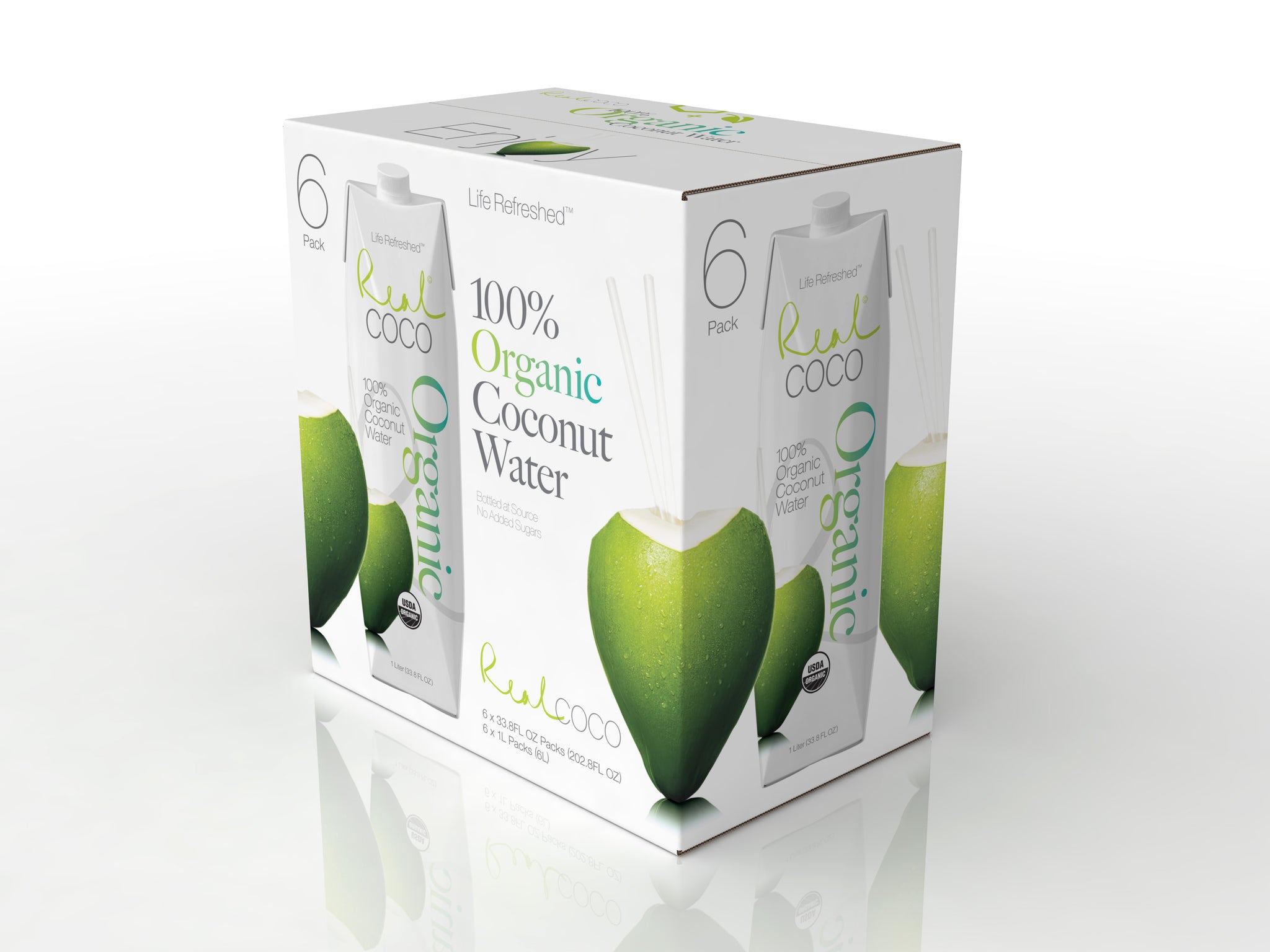 Organic Pure Coconut Water (1L - 6 Pack) – Life Refreshed Brands - Real ...